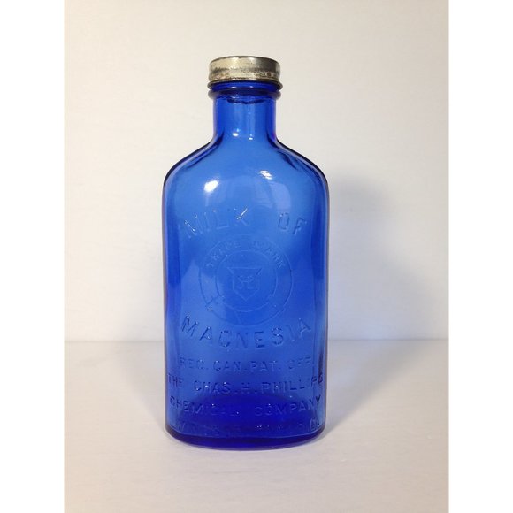Phillips | Other | Vintage Phillips Milk Of Magnesia Cobalt Blue Glass ...